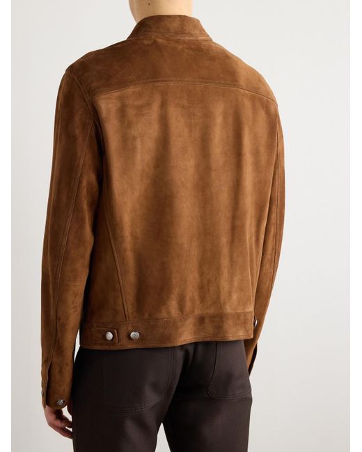 Ralph Lauren Suede Trucker Jacket in Brown for Men | Lyst UK