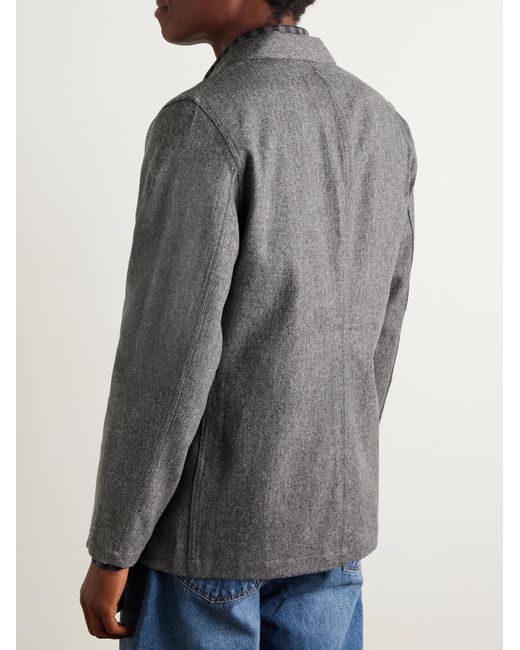 Portuguese Flannel Unstructured Wool Suit Jacket in Grey for Men | Lyst UK