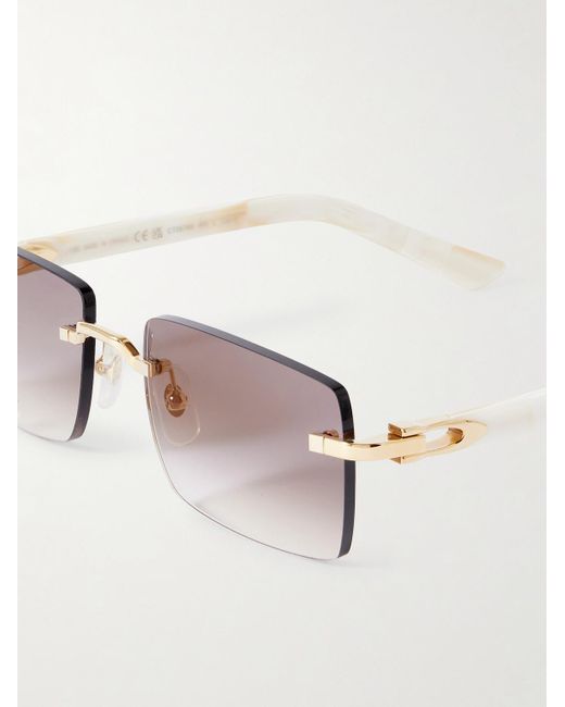 Cartier Signature C Rimless Rectangular-frame Gold-tone And Acetate ...