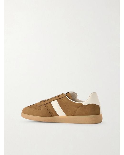 Tom Ford Terence Leather-trimmed Nubuck Sneakers in Green for Men | Lyst UK