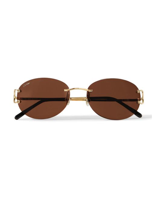 Cartier Frameless Gold-tone Sunglasses in Metallic for Men | Lyst