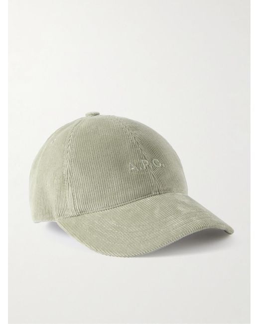 A.P.C. Charlie Logo-embroidered Wool-blend Corduroy Baseball Cap in ...