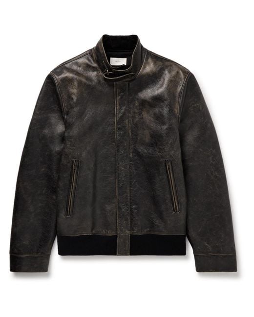 The Row Edrice Distressed Leather Jacket in Black for Men | Lyst