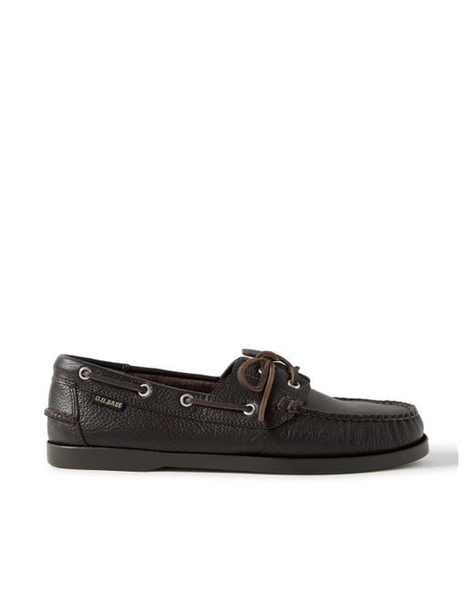 G.H. Bass & Co. Jetty Ii Full-Grain Leather Boat Shoes in Black for Men ...