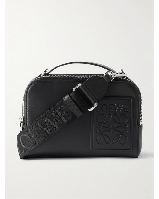 Loewe Camera Mini Logo-appliquéd Leather Messenger Bag in Black for Men ...