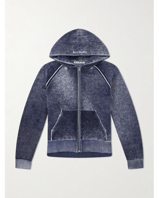 Acne Studios Kupiter Wool-Blend Hooded Sweater in Blue for Men | Lyst UK