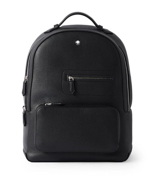 Montblanc Full-Grain Leather Backpack in Black for Men | Lyst