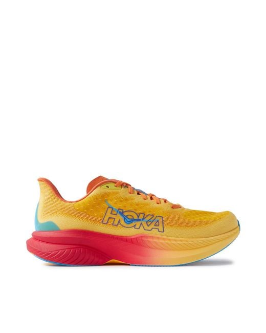 Hoka One One Performance Mach 6 Rubber-trimmed Mesh Running Sneakers in ...