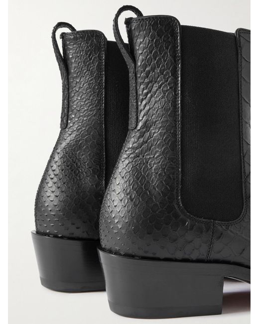 Tom Ford Python-effect Leather Chelsea Boots in Black for Men | Lyst UK