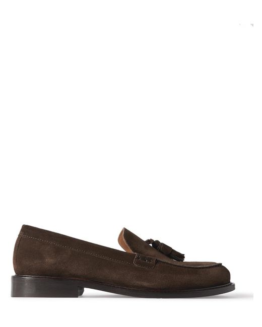 MR P. Scott Suede Penny Loafers in Brown for Men | Lyst