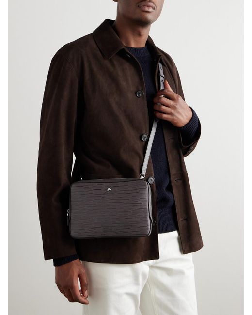 Montblanc Meisterstück 4810 Mini Textured-Leather Messenger Bag in Grey ...