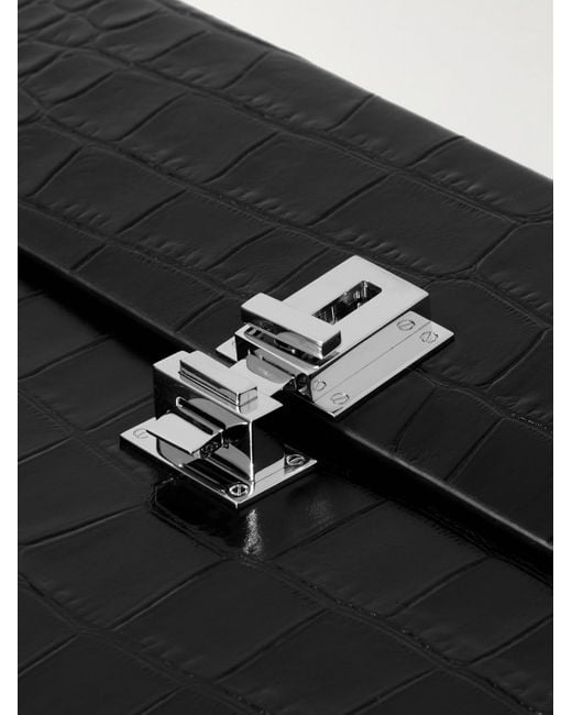 Tom Ford Croc-effect Patent-leather Document Holder in Black for Men ...