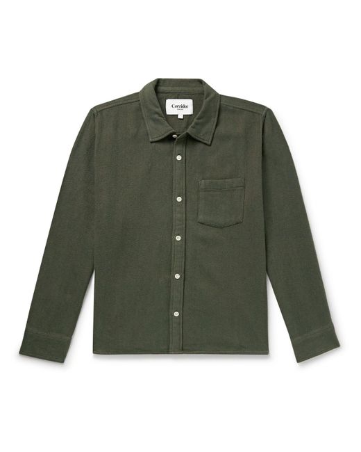 Corridor NYC Pin-dot Brushed Cotton-flannel Shirt in Green for Men | Lyst