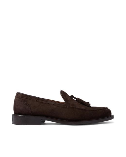 MR P. Scott Tasselled Suede Loafers in Brown for Men | Lyst