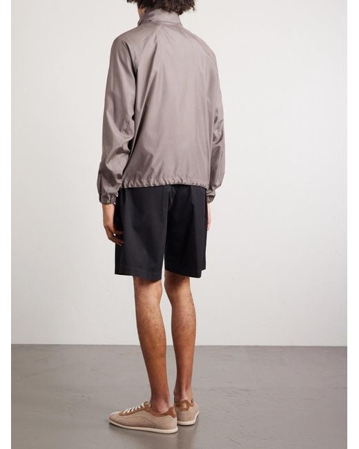 Brunello Cucinelli Silk-blend Bomber Jacket in Brown for Men | Lyst UK