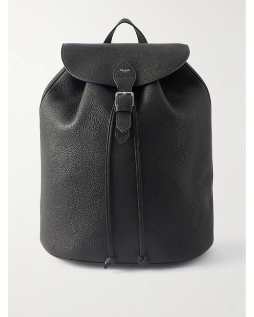 Celine Full-Grain Leather Backpack in Black for Men | Lyst UK