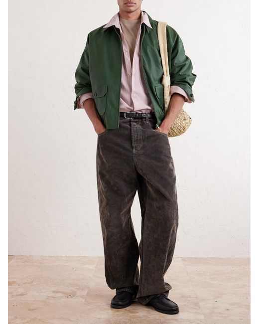 Bode Coach Waxed-cotton Blouson Jacket in Green for Men | Lyst UK