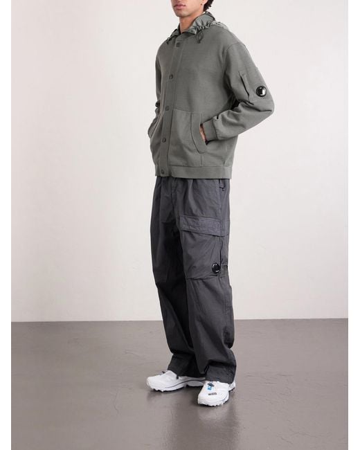 C.P. Company Reversible Shell-Trimmed Logo-Appliquéd Cotton-Jersey ...