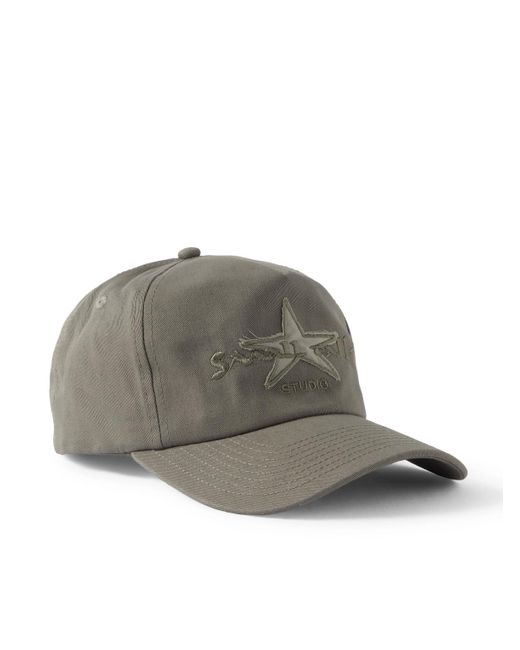 Small Talk Star Appliquéd Embroidered Cotton-Twill Baseball Cap in Gray ...