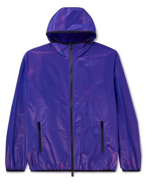 Burberry Iridescent Shell Zip-Up Hooded Jacket in Purple for Men | Lyst