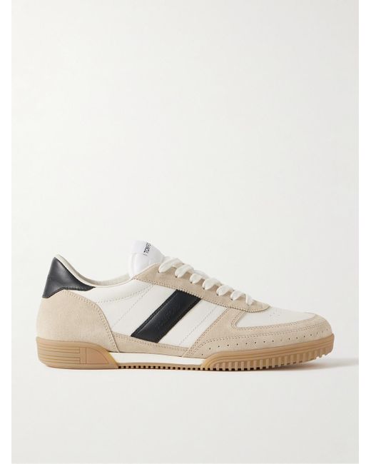 Tom Ford Terence Leather And Suede Sneakers in Natural for Men | Lyst UK