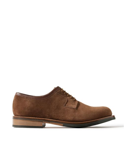 Grenson Camden Leather-Trimmed Suede Derby Shoes in Brown for Men | Lyst