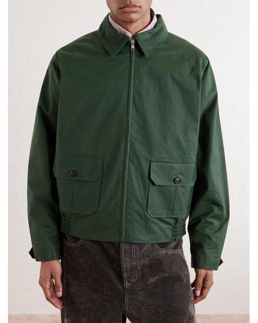 Bode Coach Waxed-cotton Blouson Jacket in Green for Men | Lyst UK