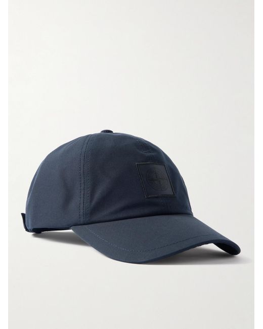 Stone Island Ghost Logo-Appliquéd Organic Cotton-Canvas Cap in Blue for ...