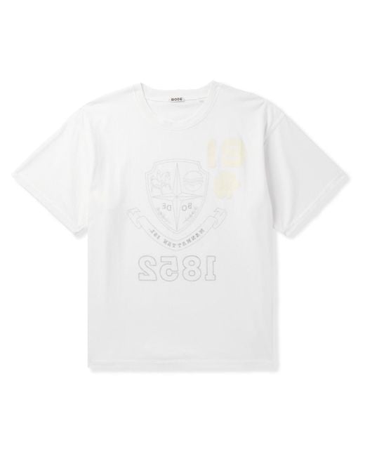 Bode Cropped Reversible Printed Cotton-jersey T-shirt in White for Men ...