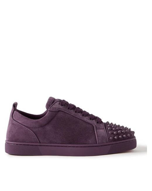 Christian Louboutin Louis Junior Spikes Cap-Toe Suede Sneakers in ...
