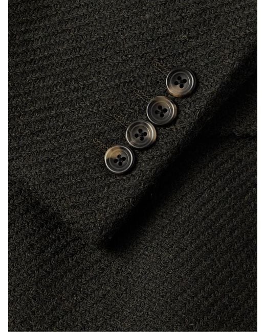Richard James Slim-fit Double-breasted Wool-hopsack Coat in Black for ...
