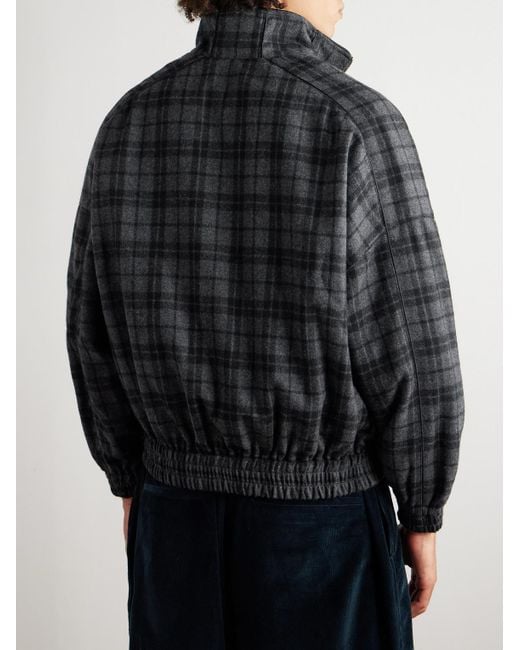 Willy Chavarria Ruff Rider Logo-Embroidered Checked Wool-Blend Jacket ...