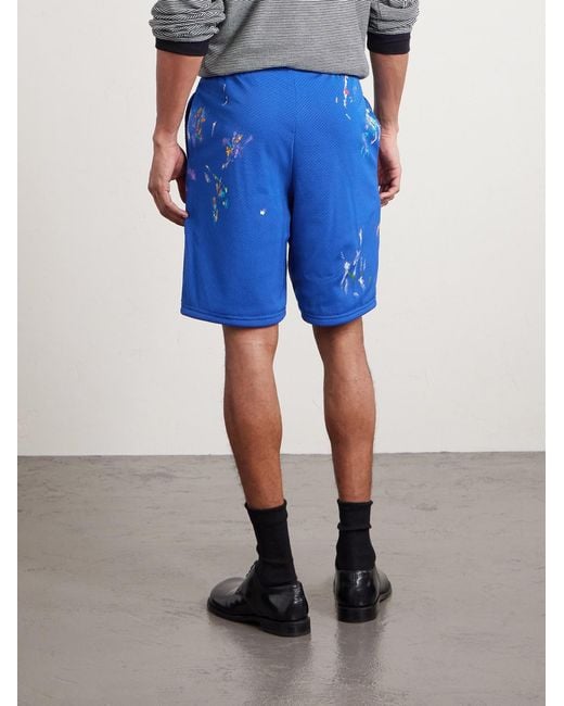 GALLERY DEPT. Studio Gym Straight-Leg Paint-Splattered Mesh Shorts in ...
