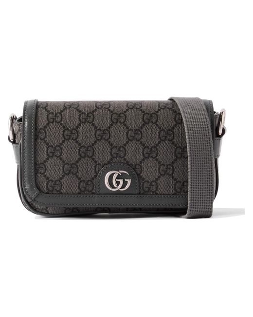 Gucci Ophidia Mini Leather-trimmed Monogrammed Coated-canvas Messenger ...