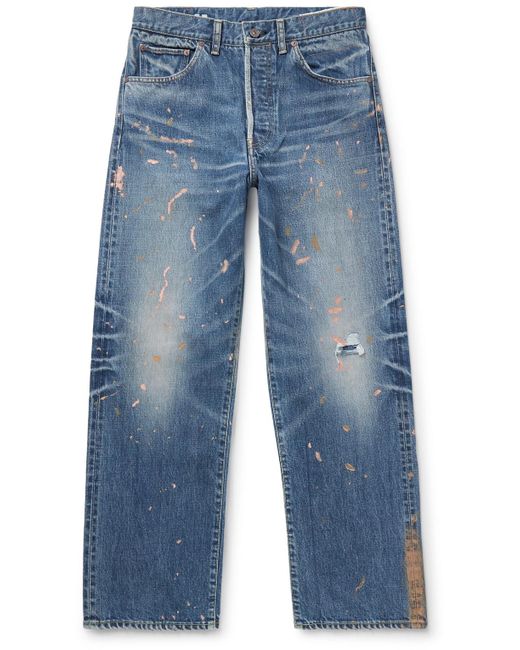 Visvim Social Sculpture 10 Straight-leg Paint-splattered Distressed ...