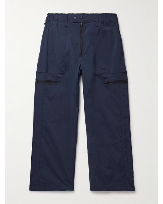 Adidas Originals Wales Bonner Wide Leg Recycled Shell Trousers In Blue