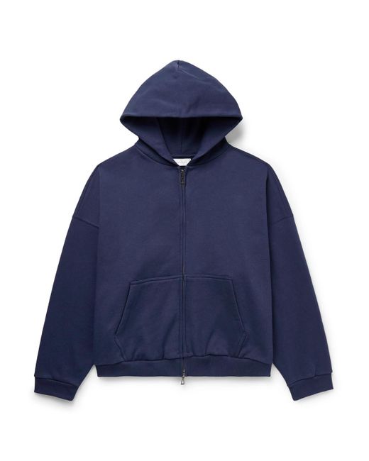 John Elliott Frances Cotton-Jersey Zip-Up Hoodie in Blue for Men | Lyst