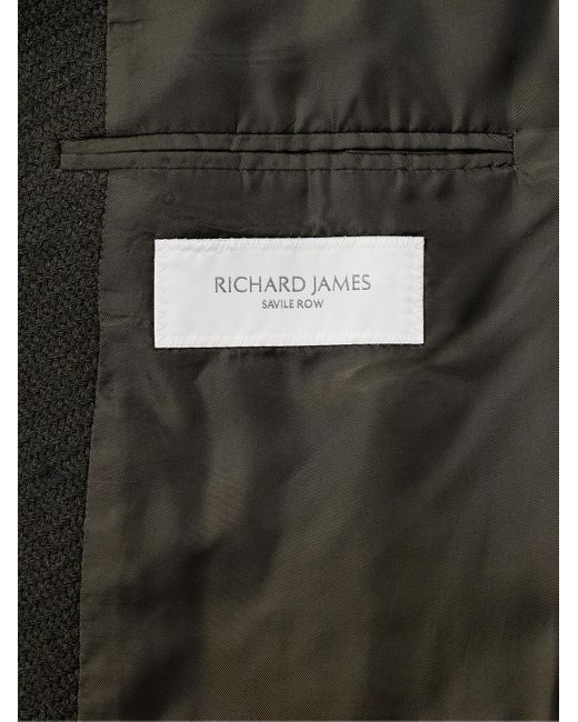 Richard James Slim-fit Double-breasted Wool-hopsack Coat in Black for ...