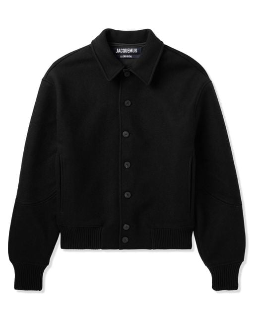 Jacquemus Feltro Wool-Felt Bomber Jacket in Black for Men | Lyst