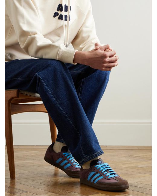 adidas Originals Samba Og Suede-Trimmed Leather Sneakers in Blue for ...