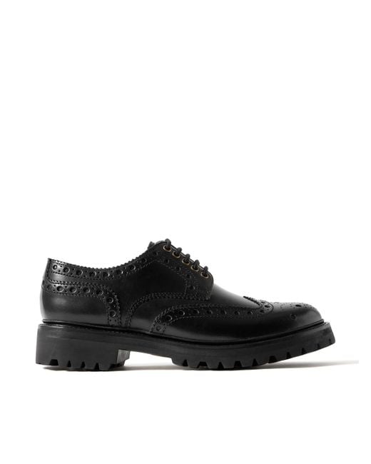 Grenson Archie Leather Brogues in Black for Men | Lyst