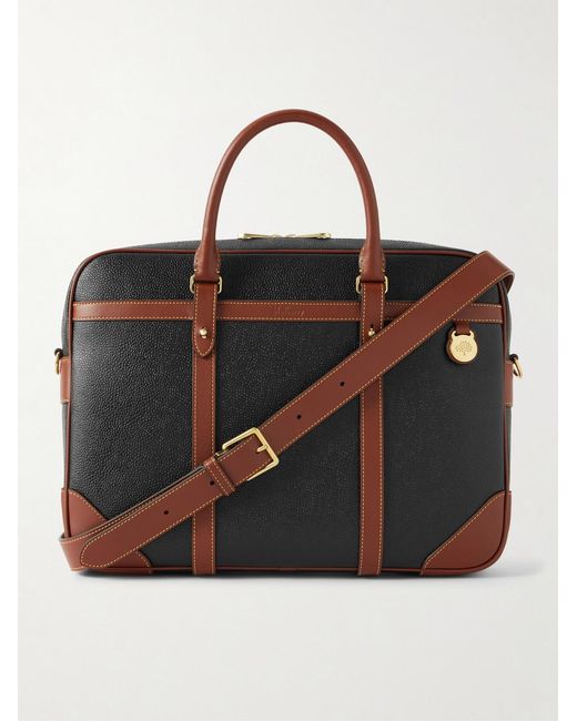 Mulberry Heritage Leather-trimmed Scotchgrain Briefcase in Black for ...