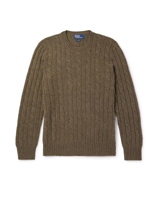 Polo Ralph Lauren Cable-knit Cashmere Sweater in Green for Men | Lyst