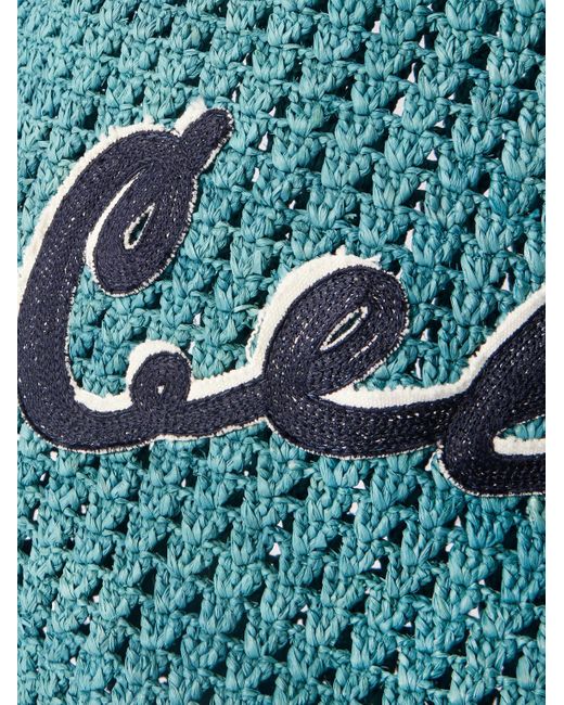 Celine Logo-Appliquéd Raffia Tote Bag in Blue for Men | Lyst UK