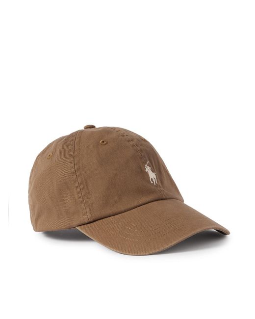 Polo Ralph Lauren Logo-embroidered Cotton-twill Baseball Cap in Brown ...