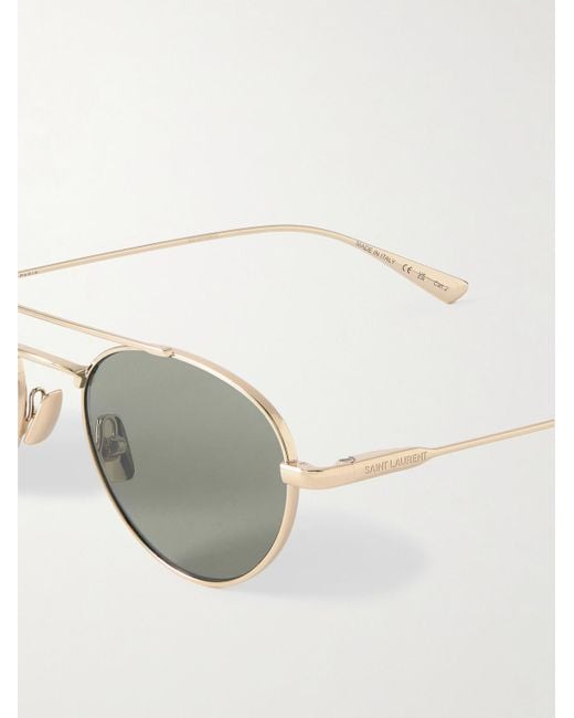 Saint Laurent Aviator-Style-Tone Sunglasses in Metallic for Men | Lyst UK