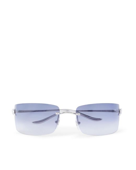 Cartier Rimless Square-Frame-Tone Sunglasses in Blue for Men | Lyst