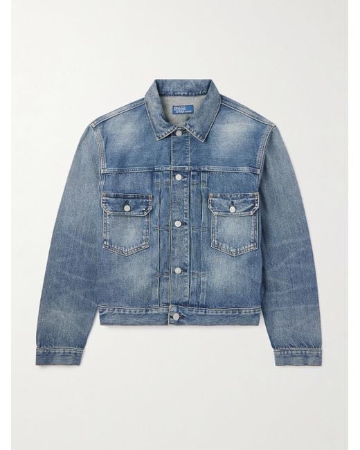 Polo Ralph Lauren Cropped Denim Trucker Jacket in Blue for Men | Lyst UK