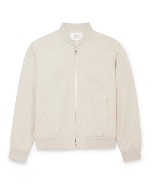 MR P. Linen And Cotton-Blend Bomber Jacket in White for Men | Lyst