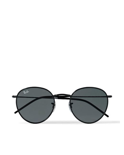 Ray-Ban Reverse Round-frame Metal Sunglasses in Black for Men | Lyst